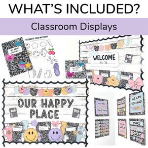 Composition Notebook Classroom Decor Bundle | Bulletin Board Letters ...