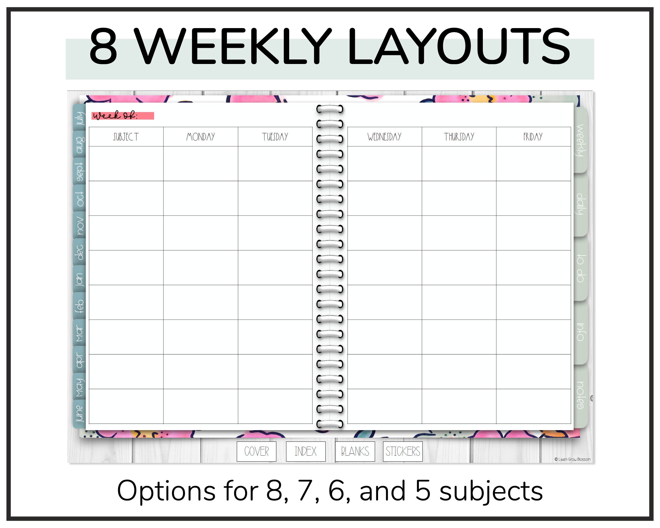 Floral Goodnotes Teacher Planner Undated iPad Teacher Planner Digital ...