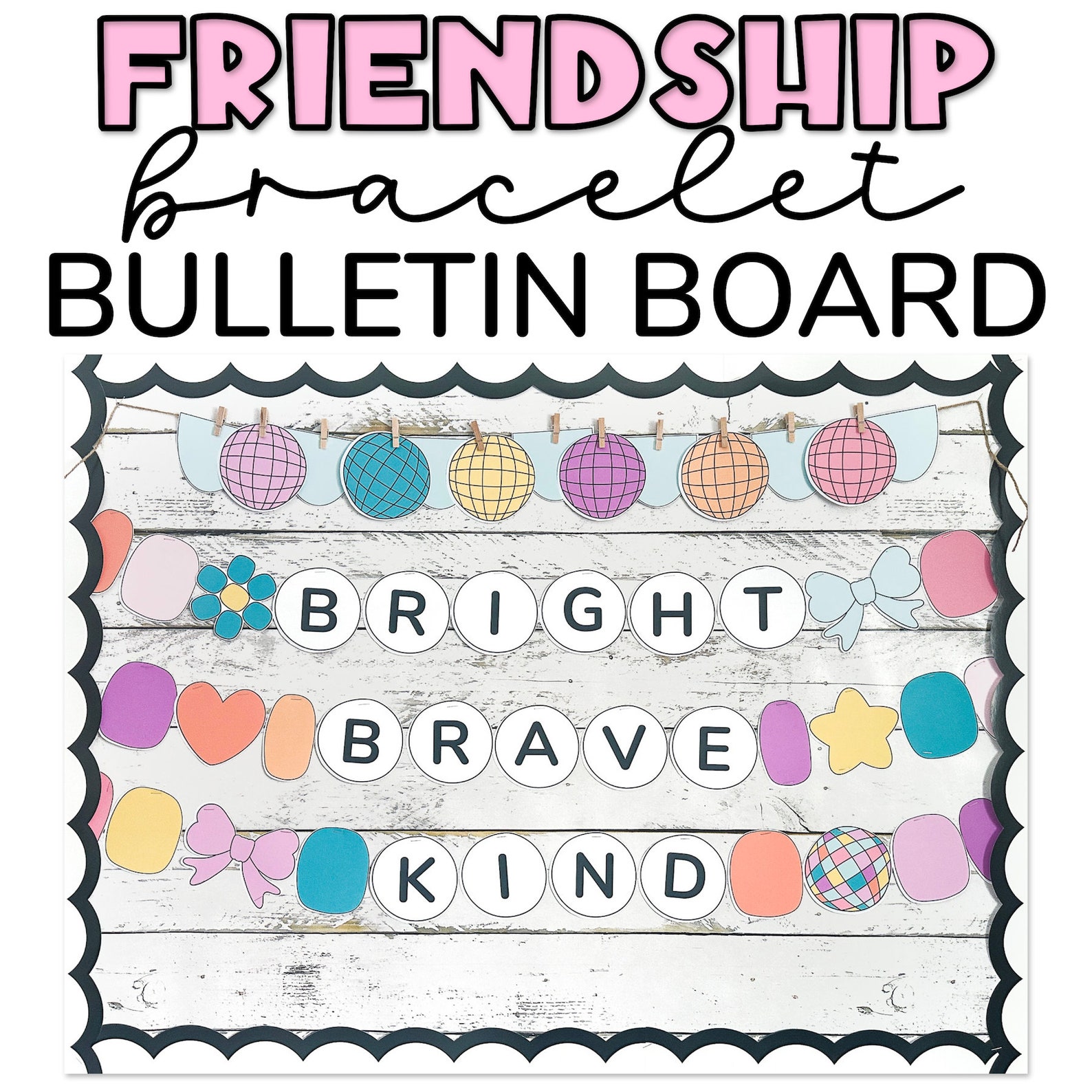 Friendship Bulletin Board Set in Our Era Bulletin Board End of Year ...