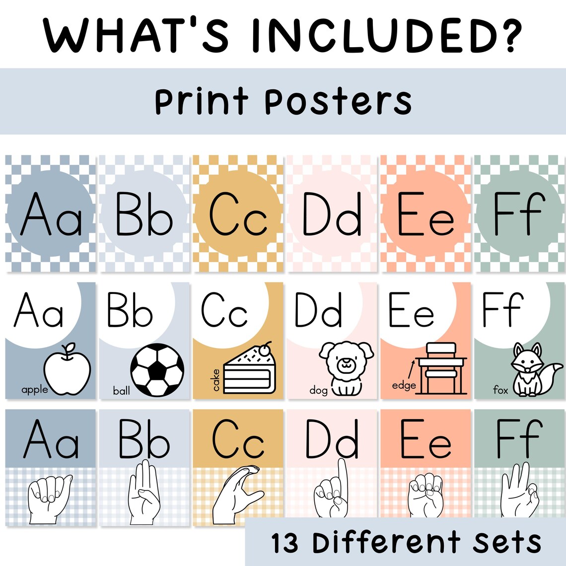 Boho Alphabet Posters & Cursive Alphabet Posters Including ASL Alphabet ...