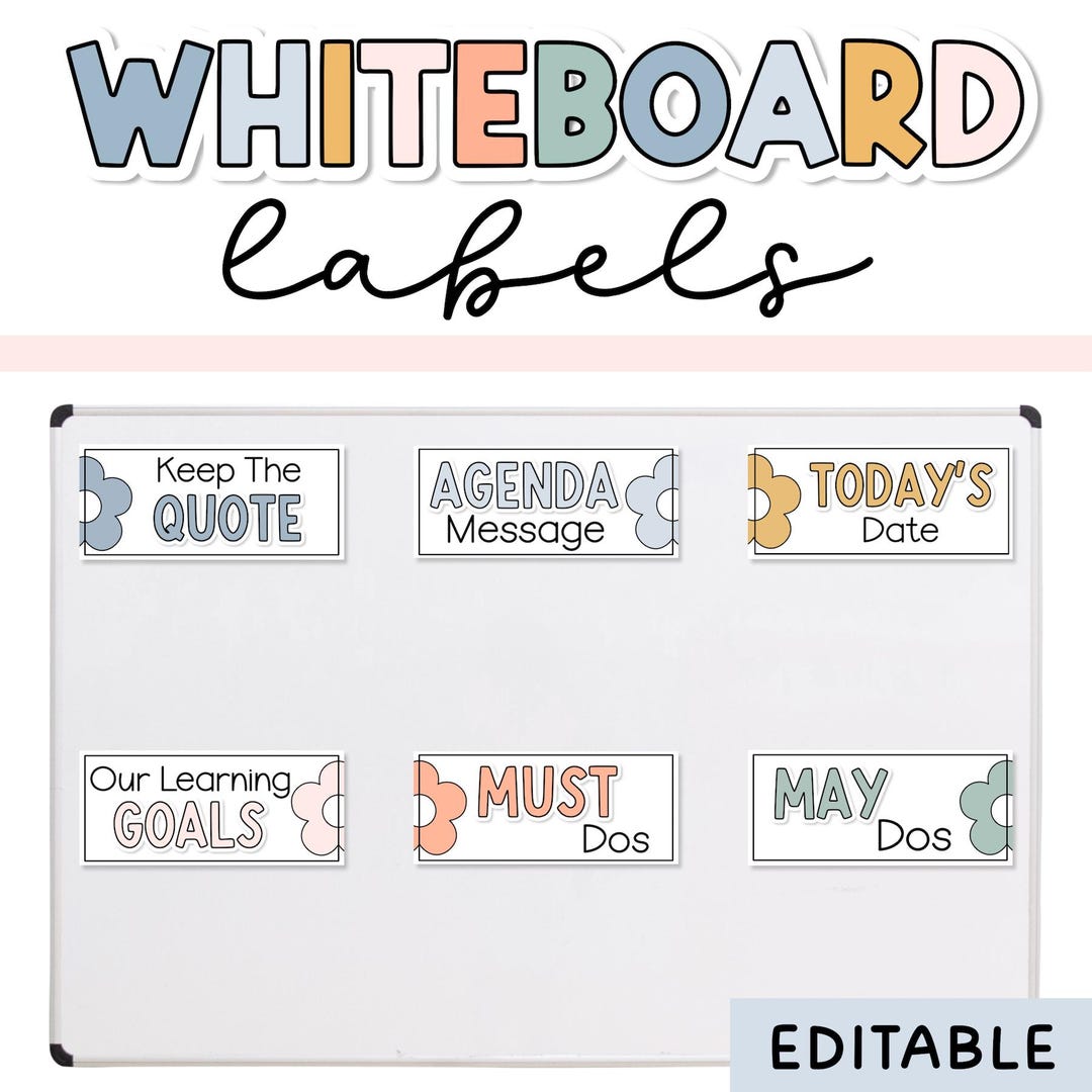 Boho Classroom Editable Whiteboard Labels for Classroom Organization ...