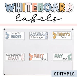 Boho Classroom Editable Whiteboard Labels for Classroom Organization ...