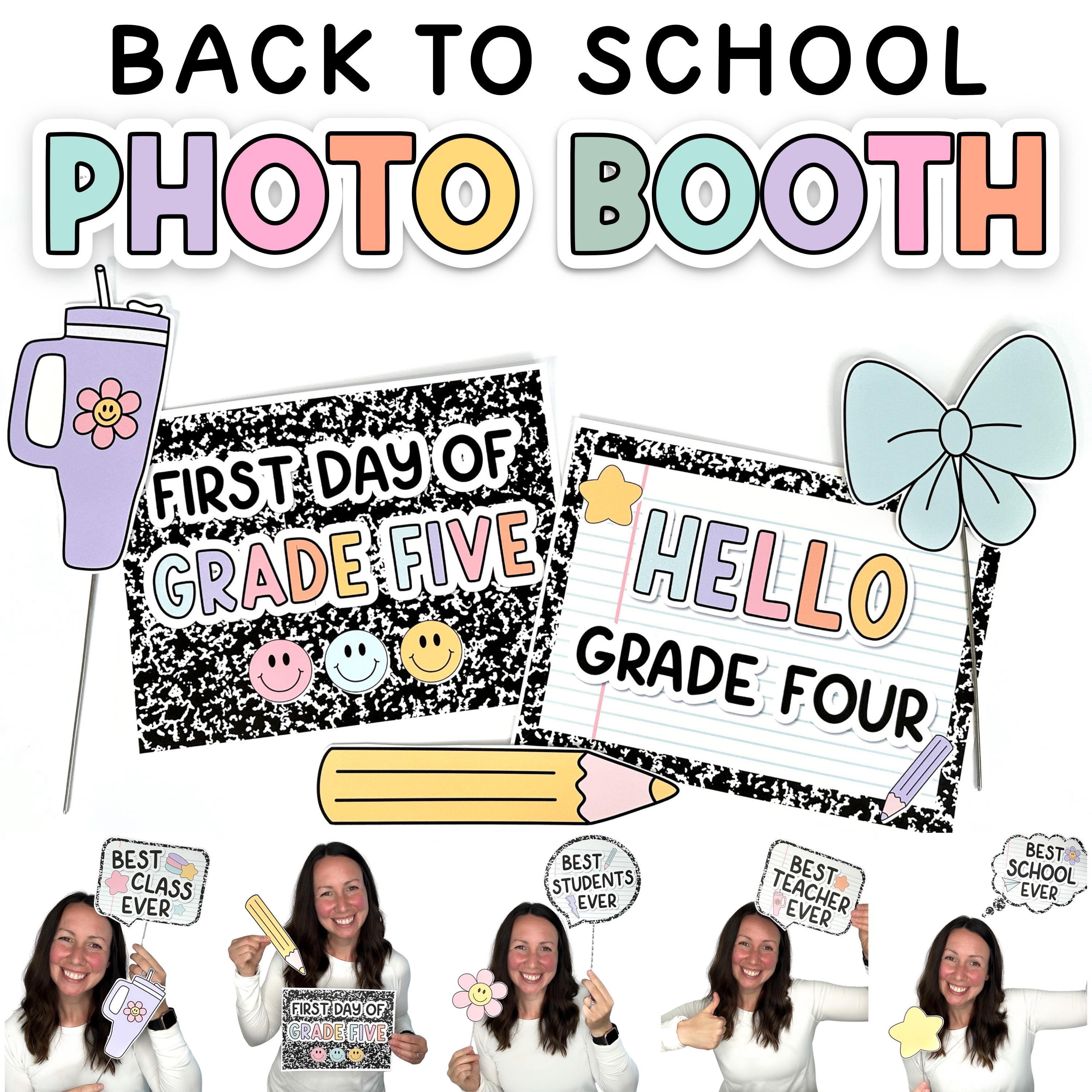 Back to School Photo Booth With Composition Notebook Classroom Decor ...