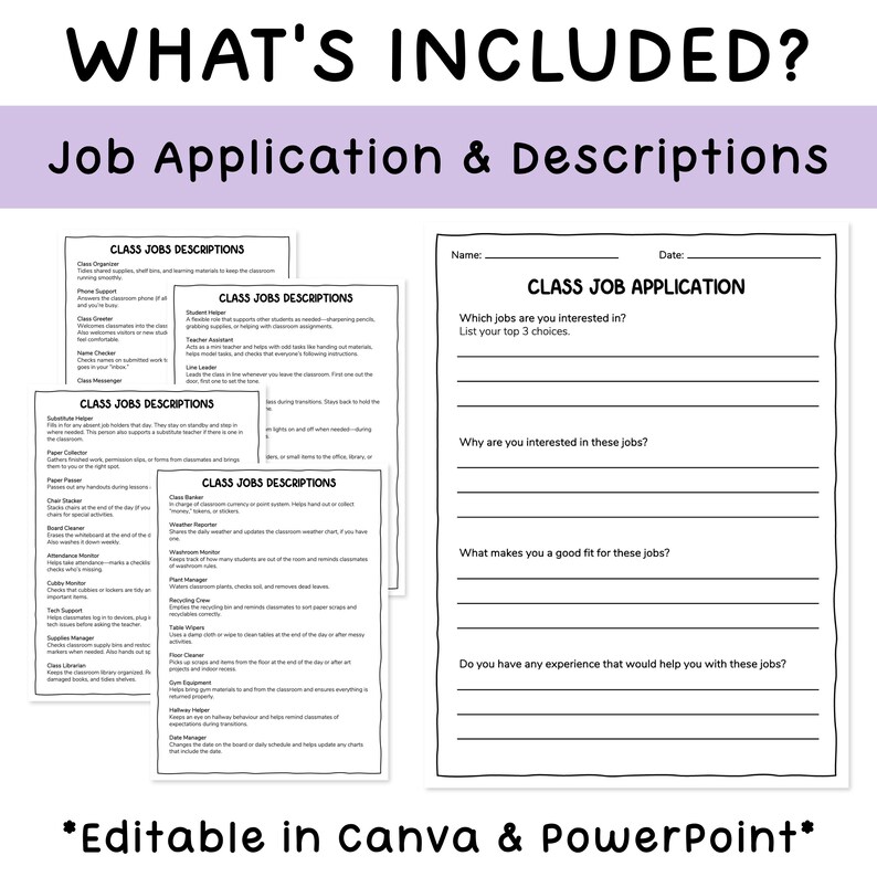 Composition Notebook Decor Class Jobs Editable & Classroom Job ...