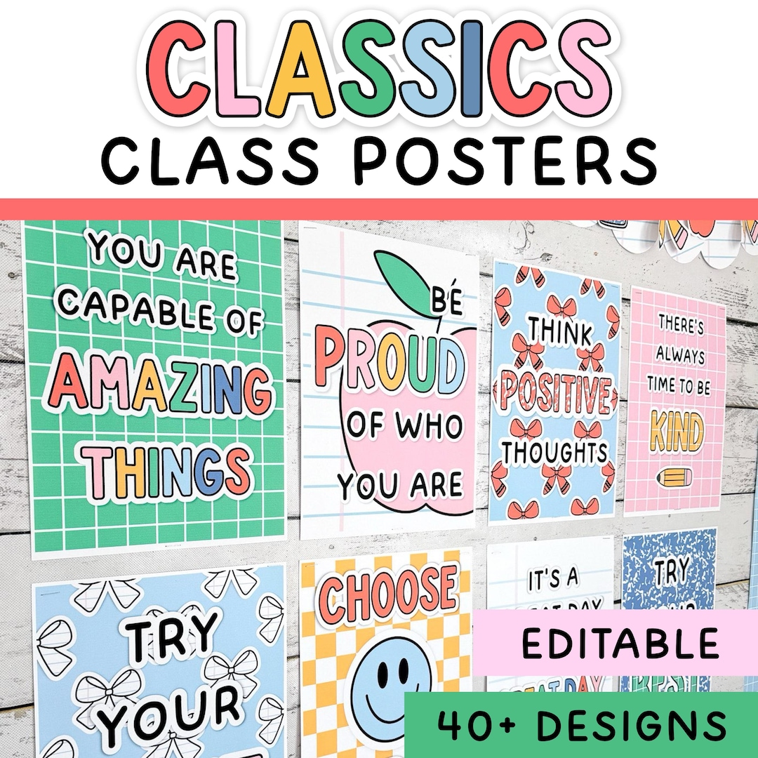 Bright Classroom Posters for Bright & Composition Notebook Classroom ...