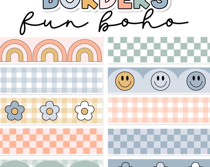 Printable Classroom Borders | Modern Boho Bulletin Board Borders for ...