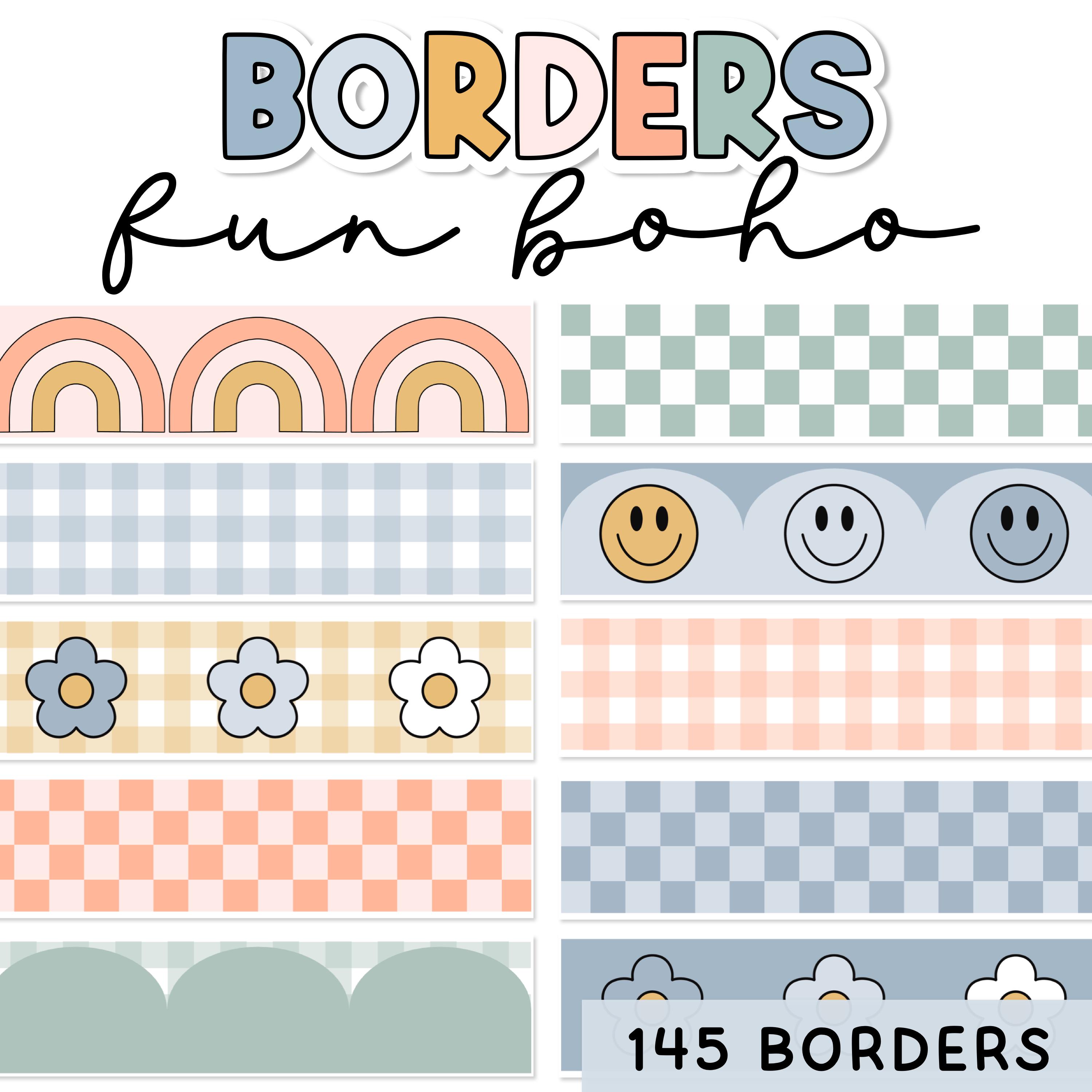 Boho Bulletin Board Borders - Printable Bulletin Board Borders Matches ...