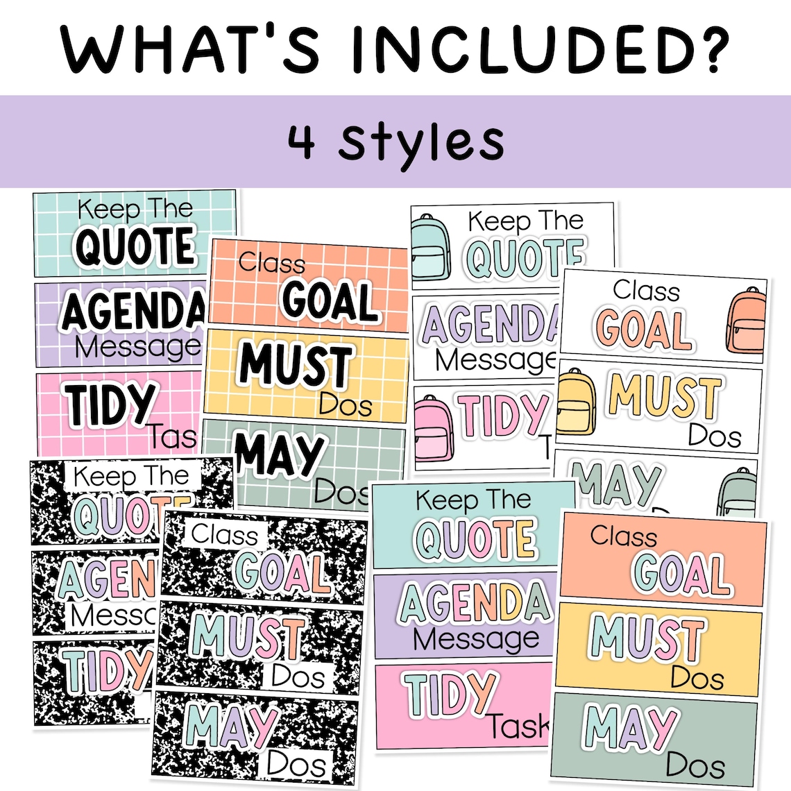Composition Decor Whiteboard Labels - Must Do May Do & Focus Wall ...