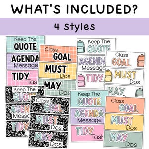 Composition Decor Whiteboard Labels - Must Do May Do & Focus Wall ...