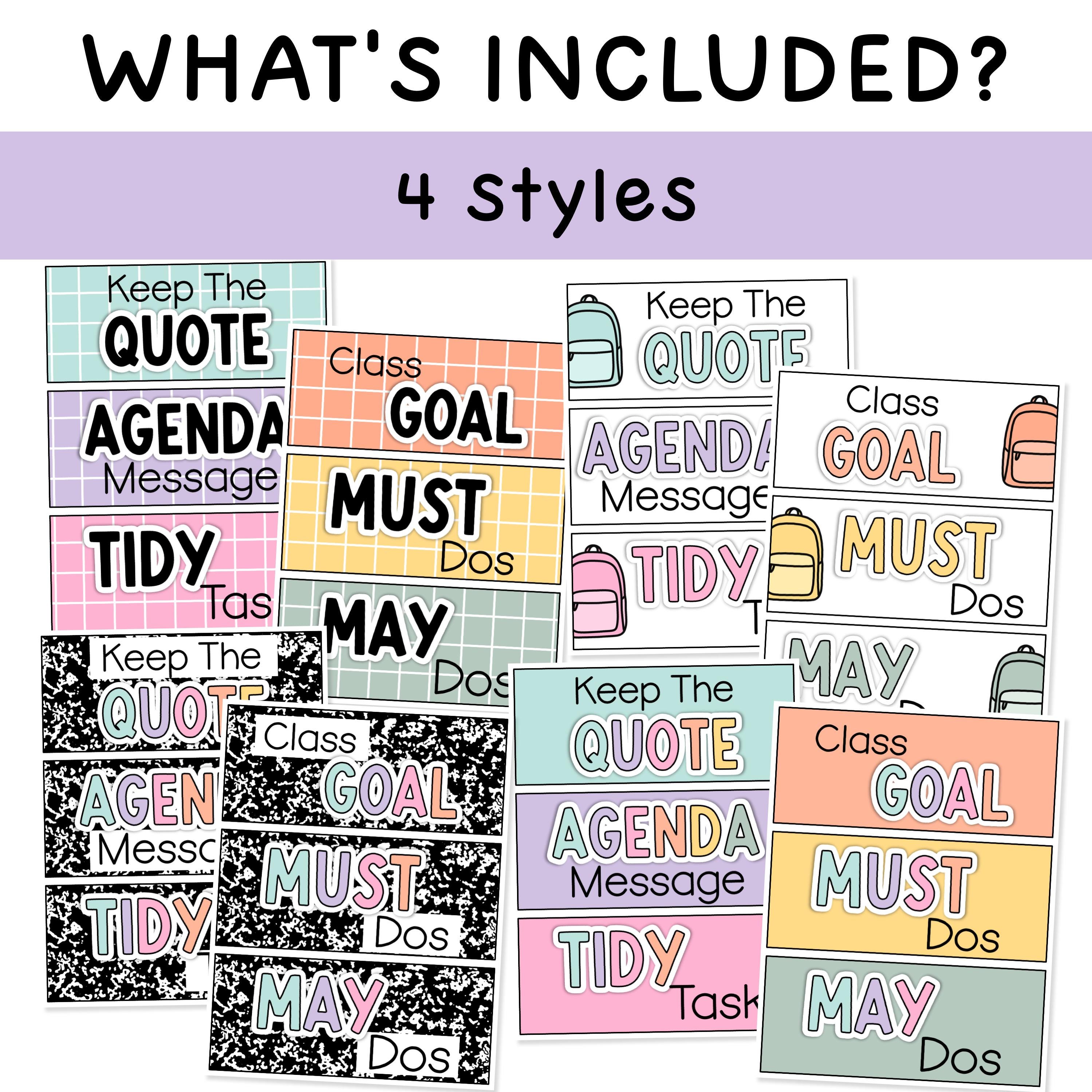 Composition Decor Whiteboard Labels - Must Do May Do & Focus Wall ...