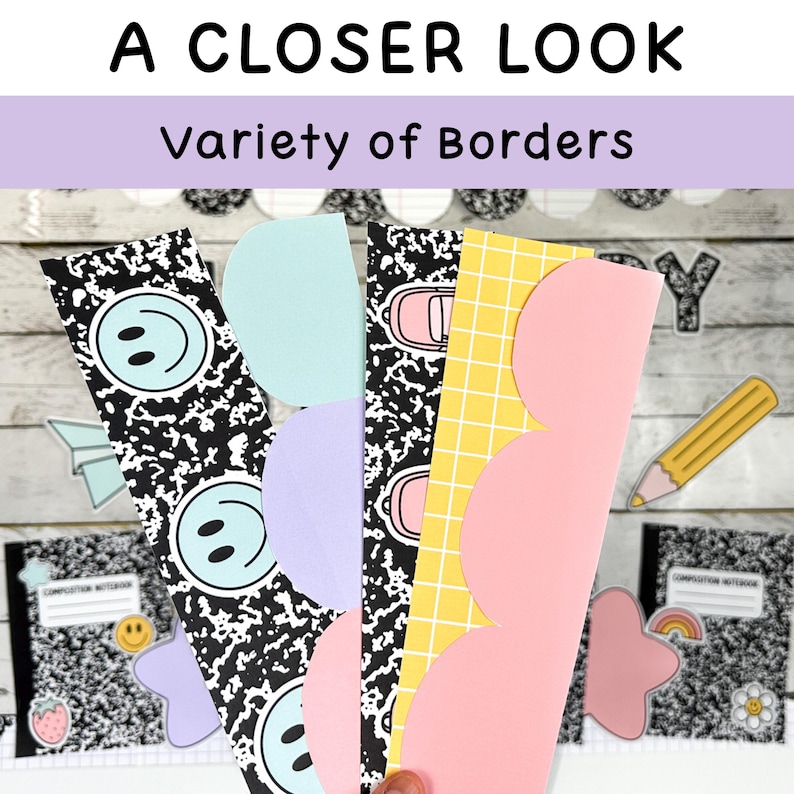 Composition Notebook Bulletin Board Borders for Pastel & Composition ...