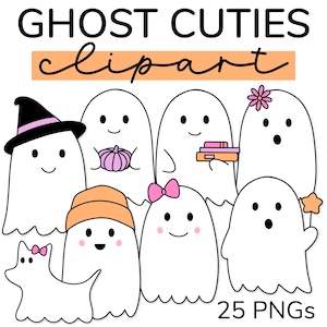Ghost Clipart, Cute Ghost PNG, Halloween Ghost PNG - Etsy