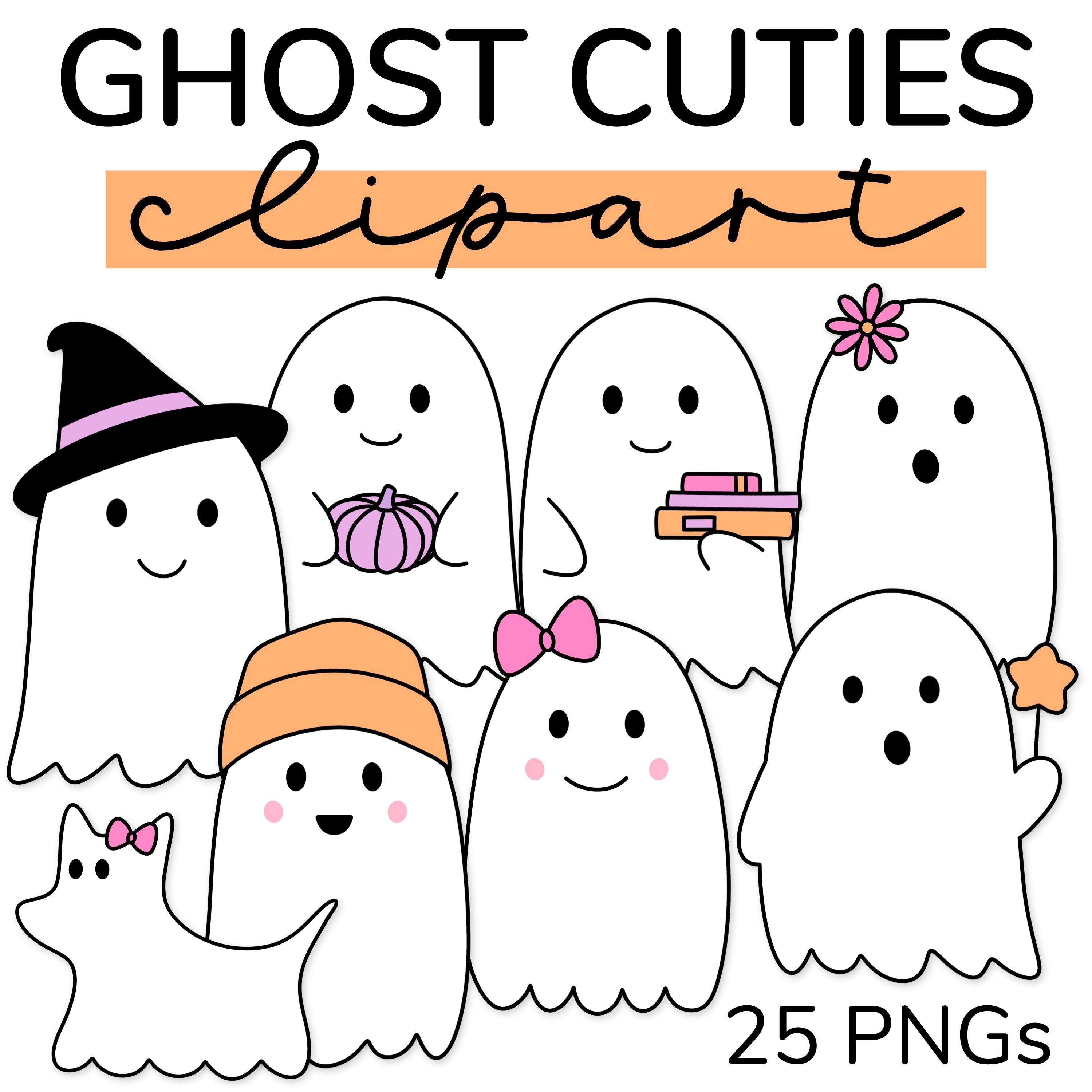 Ghost Clipart, Cute Ghost PNG, Halloween Ghost PNG - Etsy