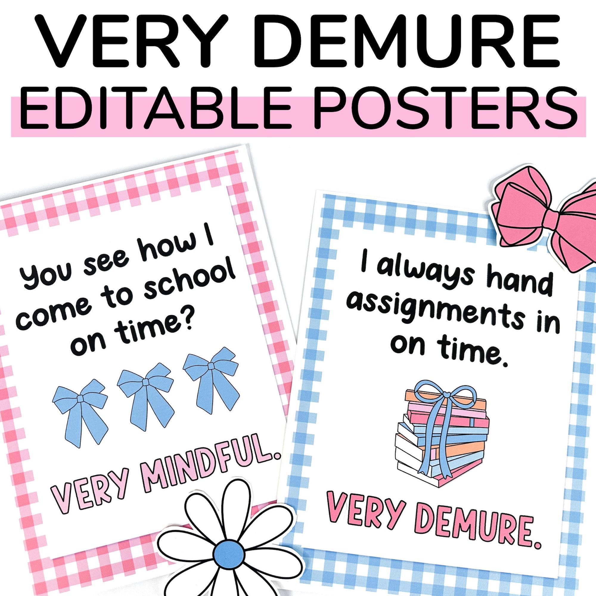 Very Demure Classroom Posters for Composition Notebook Classroom Decor ...