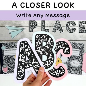 Composition Notebook Bulletin Board Letters for Pastel & Composition ...