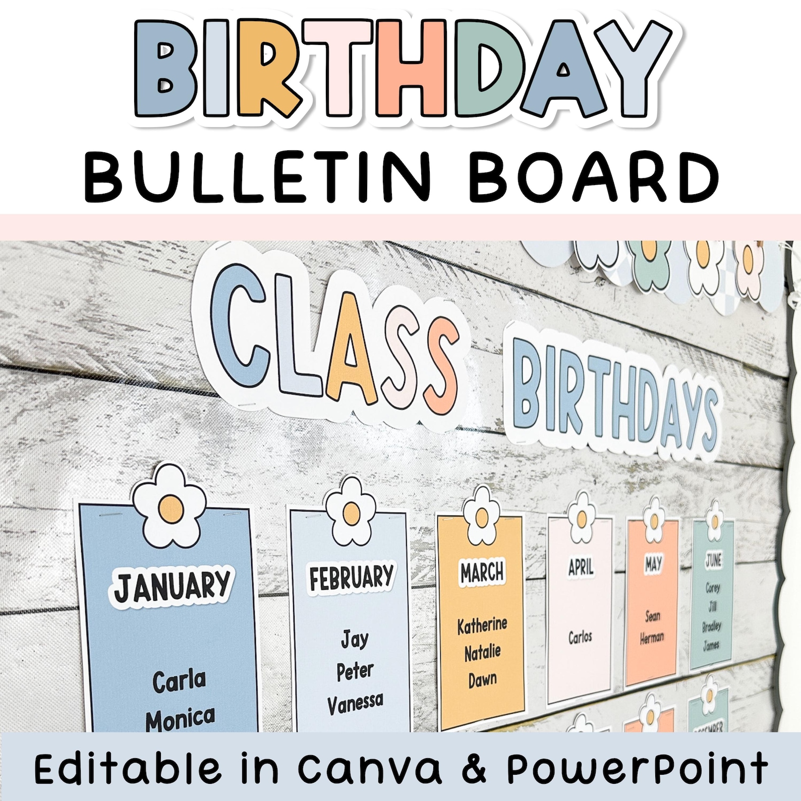 Boho Classroom Birthday Display, A Birthday Bulletin Board That Matches ...