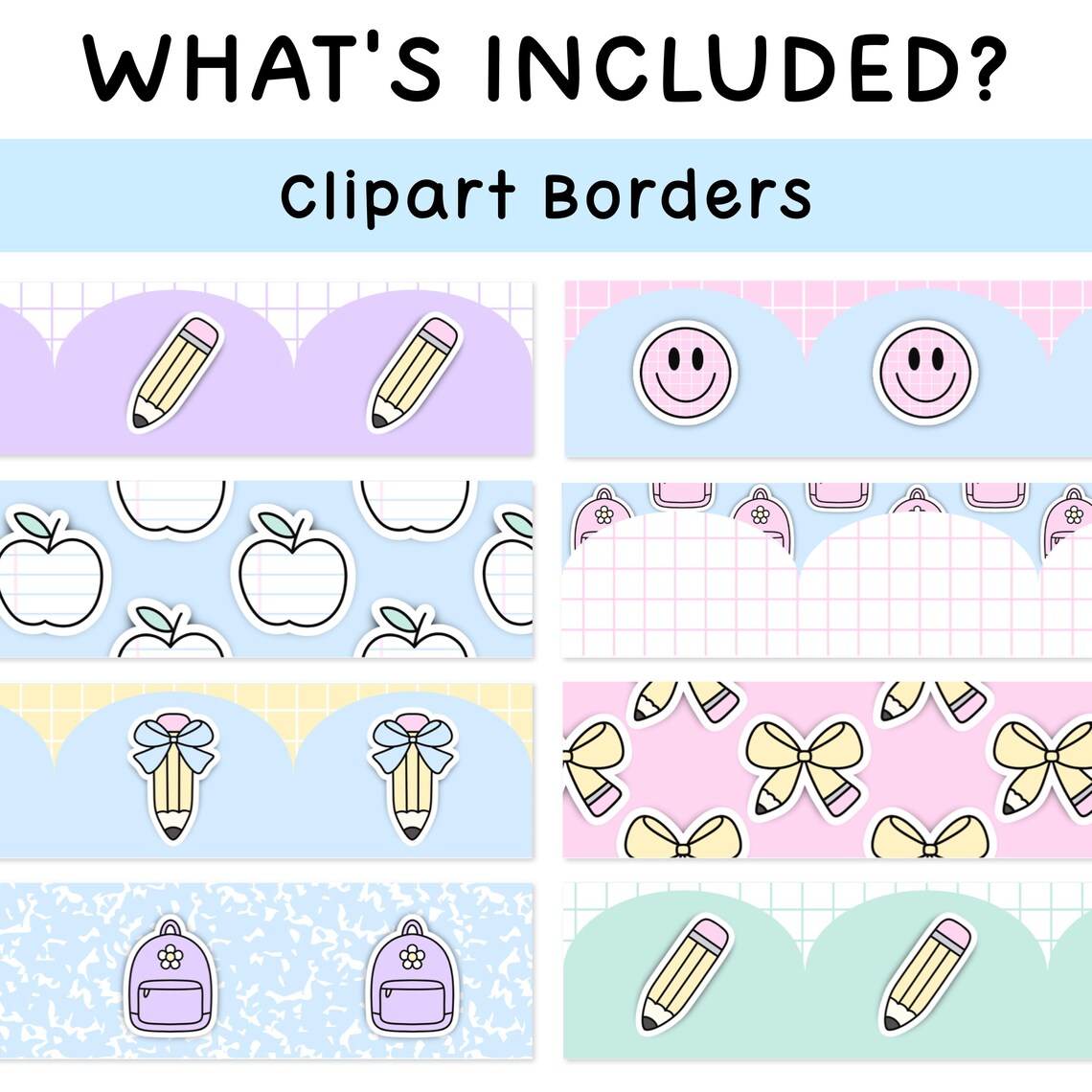 Pastel Printable Bulletin Board Borders for Composition Notebook ...