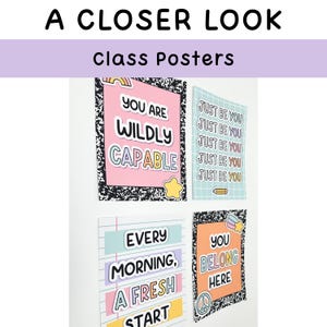 Composition Notebook Posters, Pastel & Composition Notebook Classroom ...
