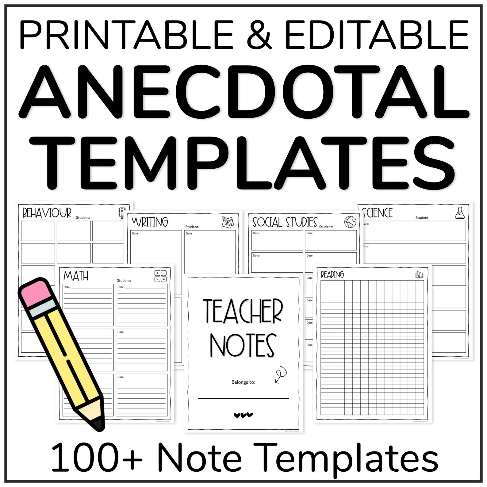 Teacher Binder Including Gradebook Templates, Classroom Checklist Pages ...
