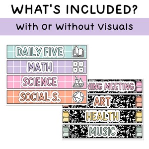 Daily Schedule Cards - Editable Visual Schedule Matches Composition ...