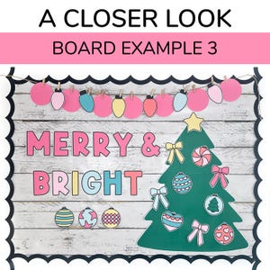 Christmas Bulletin Board Kit With Christmas Trees, Christmas Lights ...