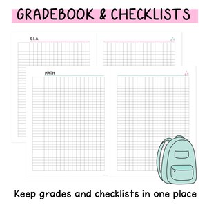 Teacher Planner Printable + Undated - Teacher Lesson Planner, Gradebook ...