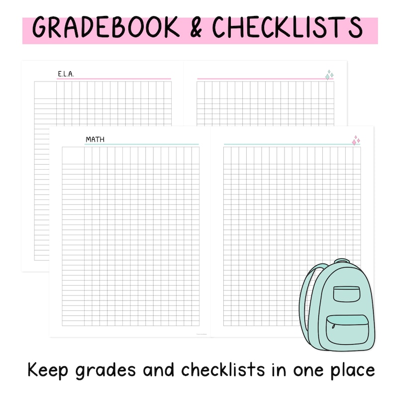 Teacher Planner Printable Undated Teacher Lesson Planner, Gradebook ...