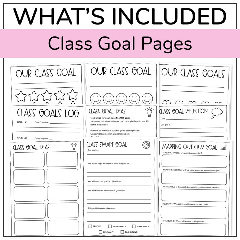 Student Goal Setting Kit: Goals Bulletin Board, Student SMART Goal ...