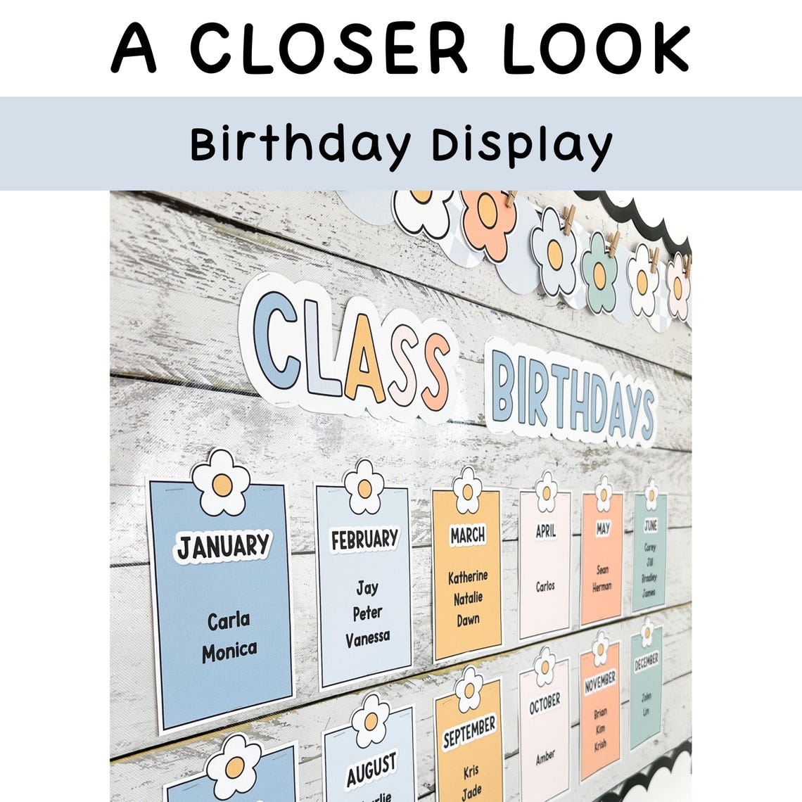 Boho Classroom Birthday Display, A Birthday Bulletin Board That Matches ...