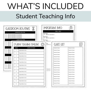 Student Teacher Binder Including Student Teacher Letter and Student ...
