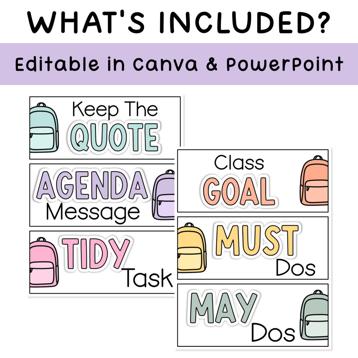 Composition Decor Whiteboard Labels - Must Do May Do & Focus Wall ...