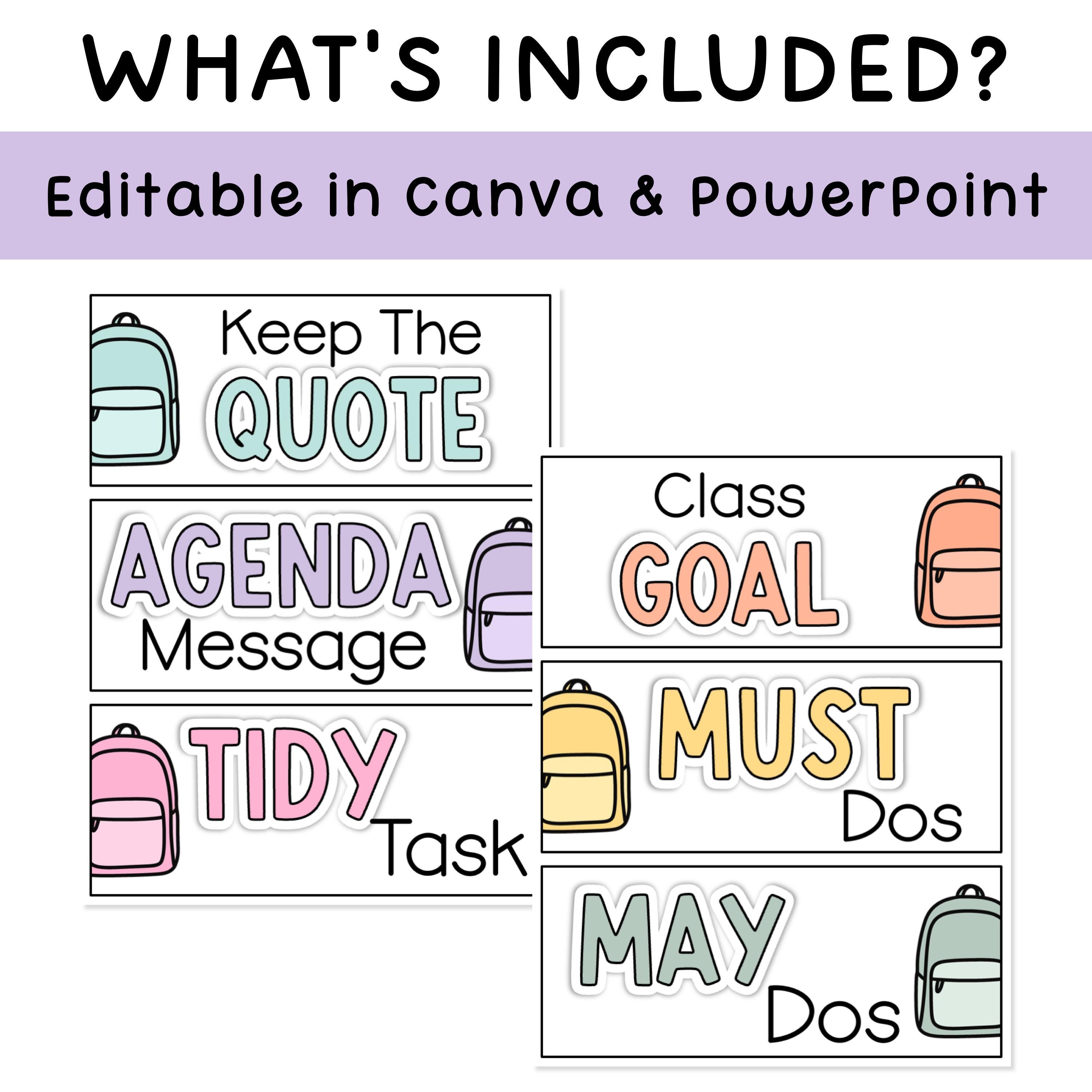 Composition Decor Whiteboard Labels - Must Do May Do & Focus Wall ...