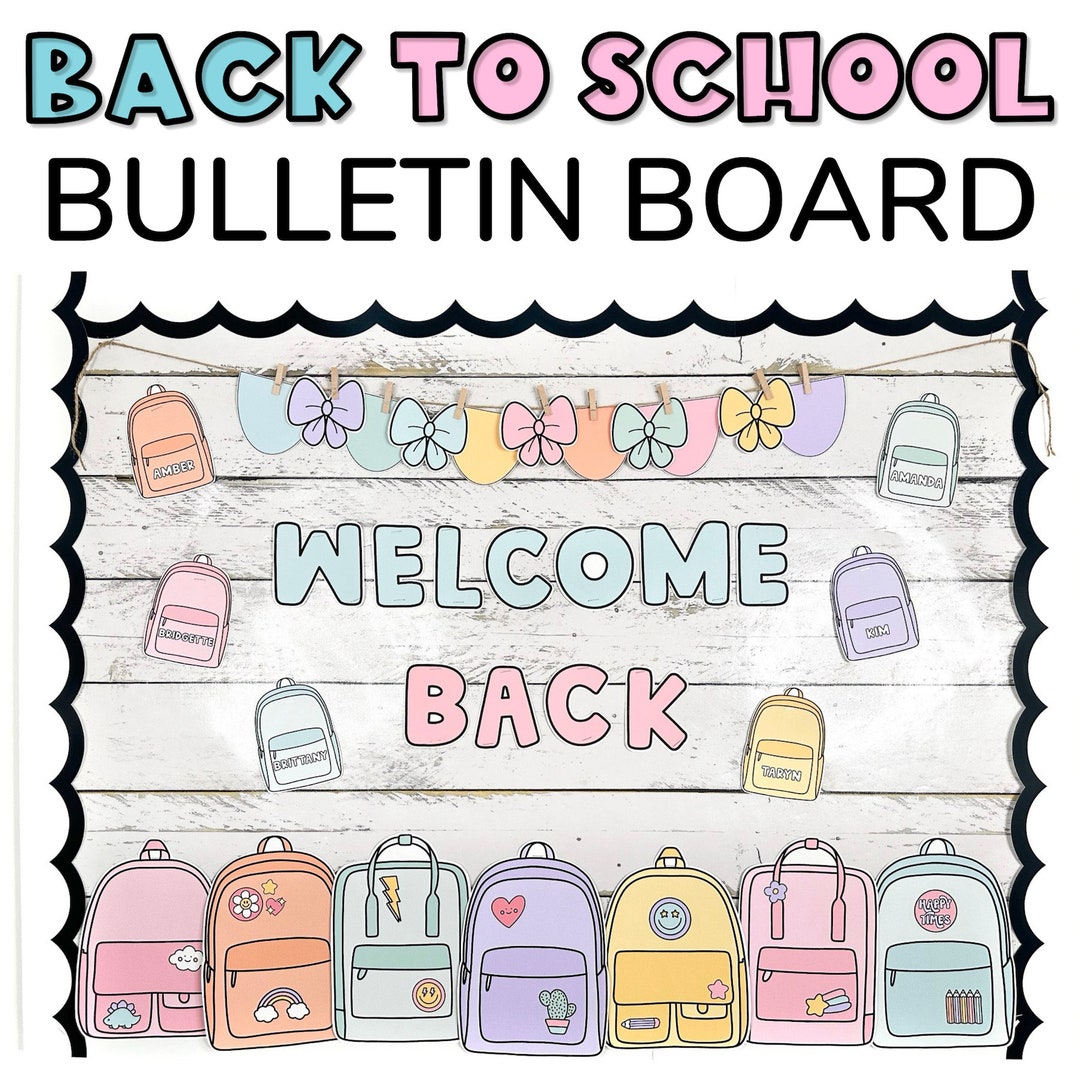 Welcome Back to School Bulletin Board for Pastel Classroom Decor - Etsy ...