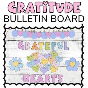 Thankful Bulletin Board, Gratitude Bulletin Board & Craft, Thanksgiving ...