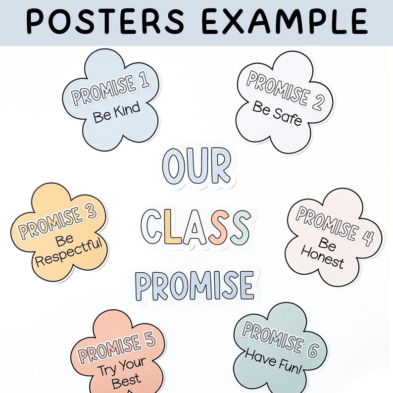 Boho Classroom Posters for Classroom Agreements, Class Promise, Norms ...