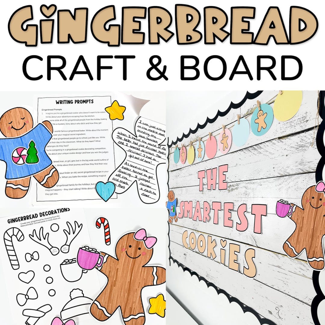 Gingerbread Man Craft as A Winter Bulletin Board, Christmas Bulletin ...