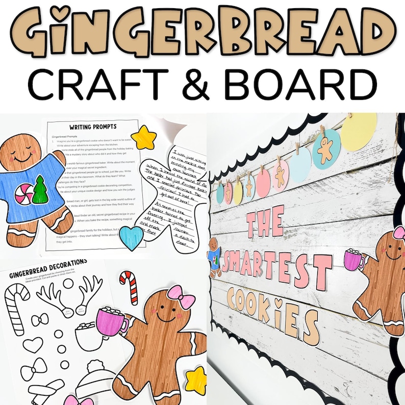 Gingerbread Man Craft as A Winter Bulletin Board, Christmas Bulletin ...