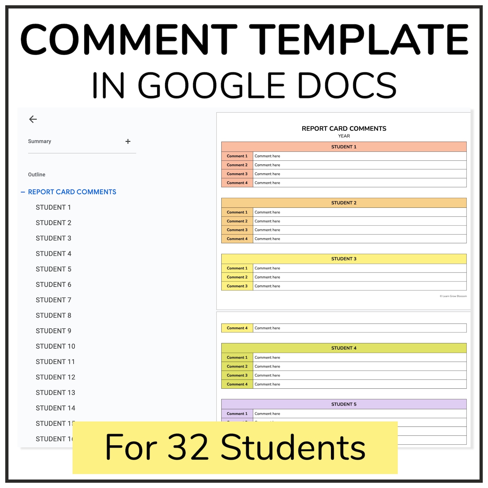 300 Report Card Comments Bank for Grades 4-6 is Fully Editable in ...