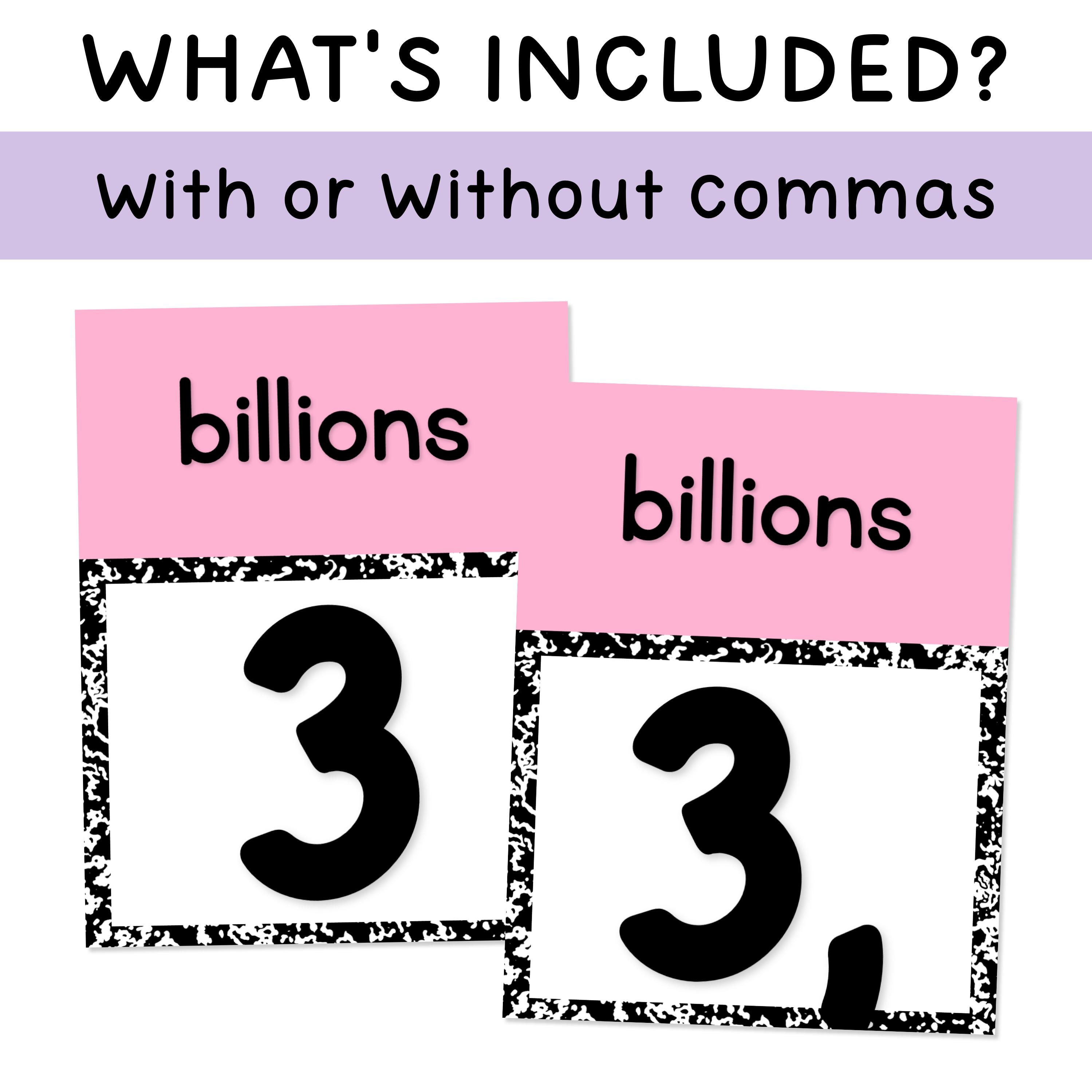 Place Value Poster & Place Value Anchor Chart to Billions With Decimals ...