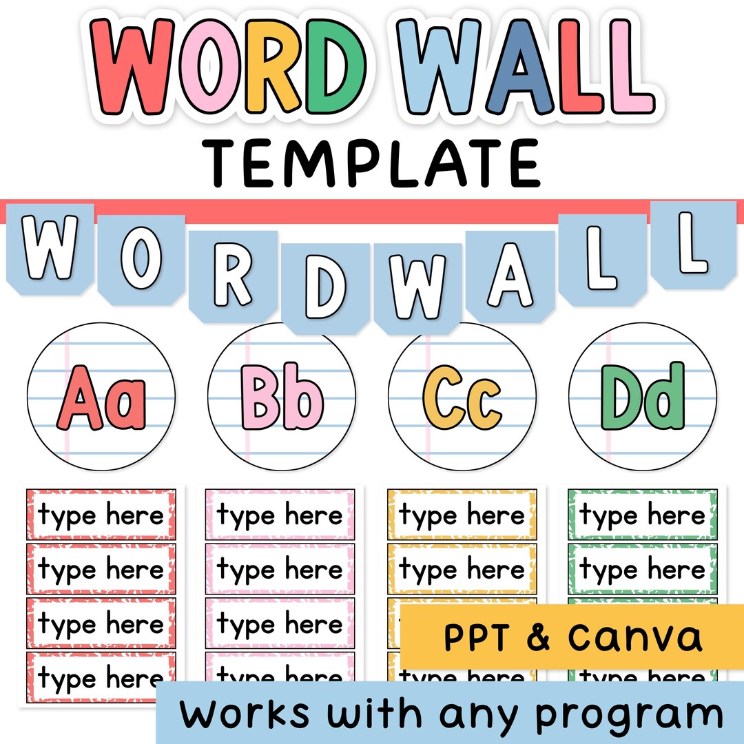 Bright Word Wall Template, Word Wall Letters, Header & Banner for ...