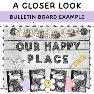 Welcome Back to School Bulletin Board for Pastel & Composition Notebook ...