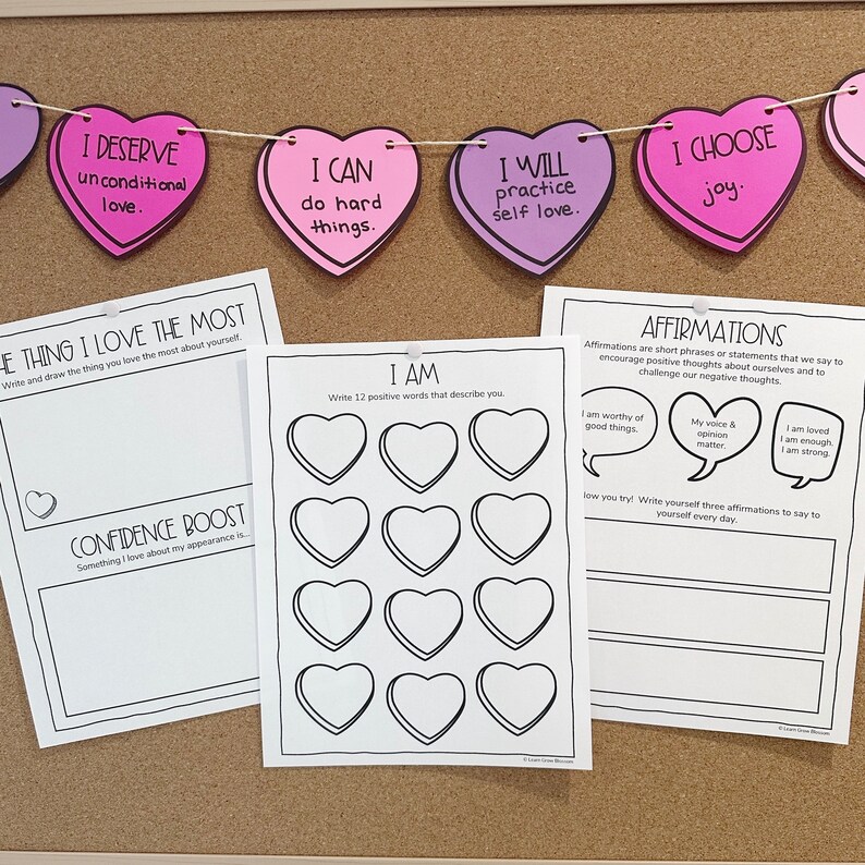 Valentines Activity Including Student Self Love Valentines Worksheets ...