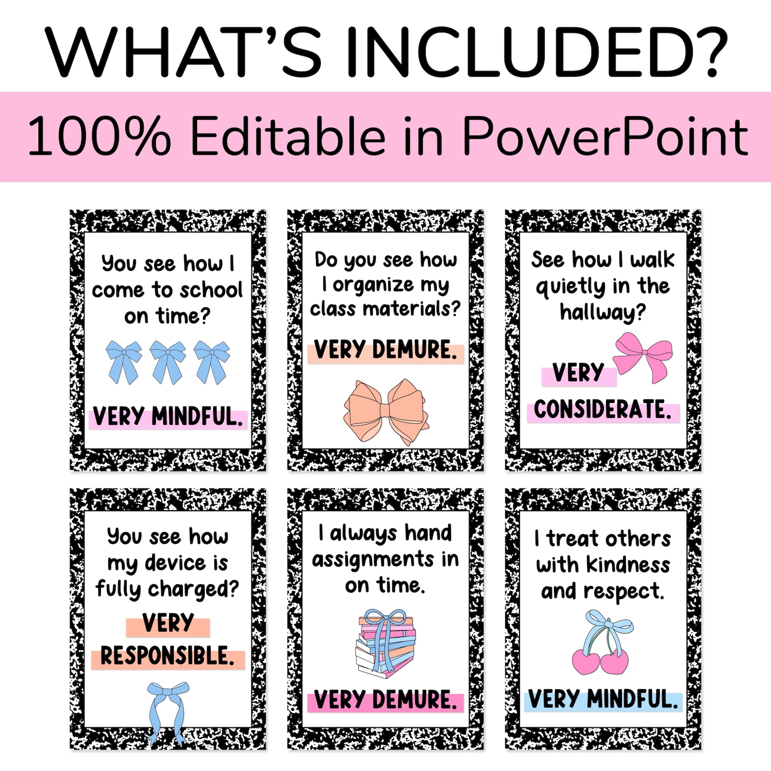Very Demure Classroom Posters for Composition Notebook Classroom Decor ...