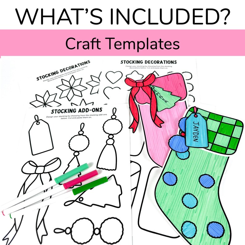 Christmas Stocking Craft to Create a Stocking Christmas Bulletin Board ...