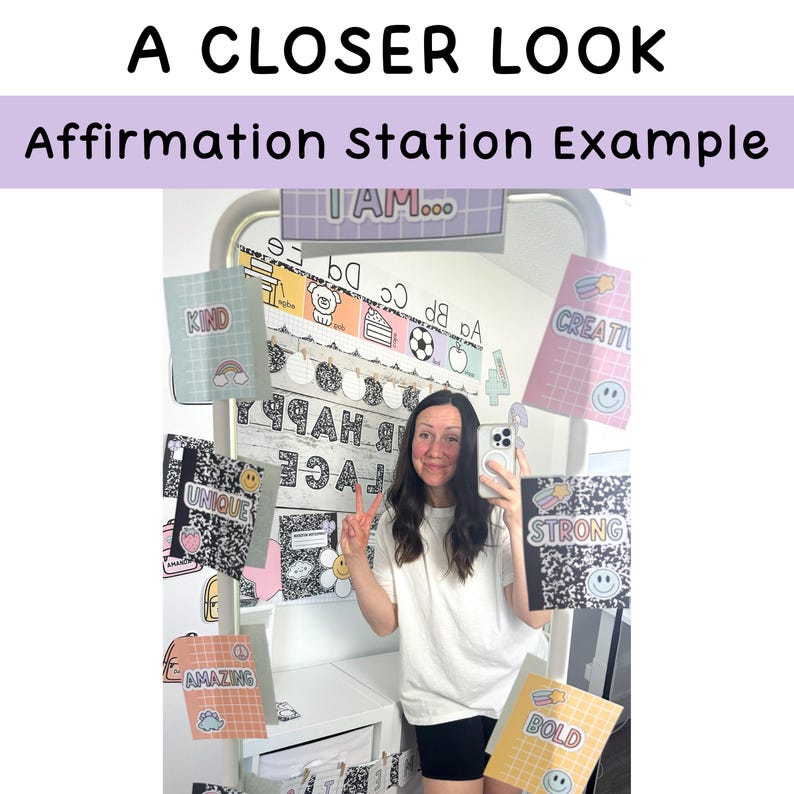 Composition Notebook Affirmation Station - Editable Positive ...