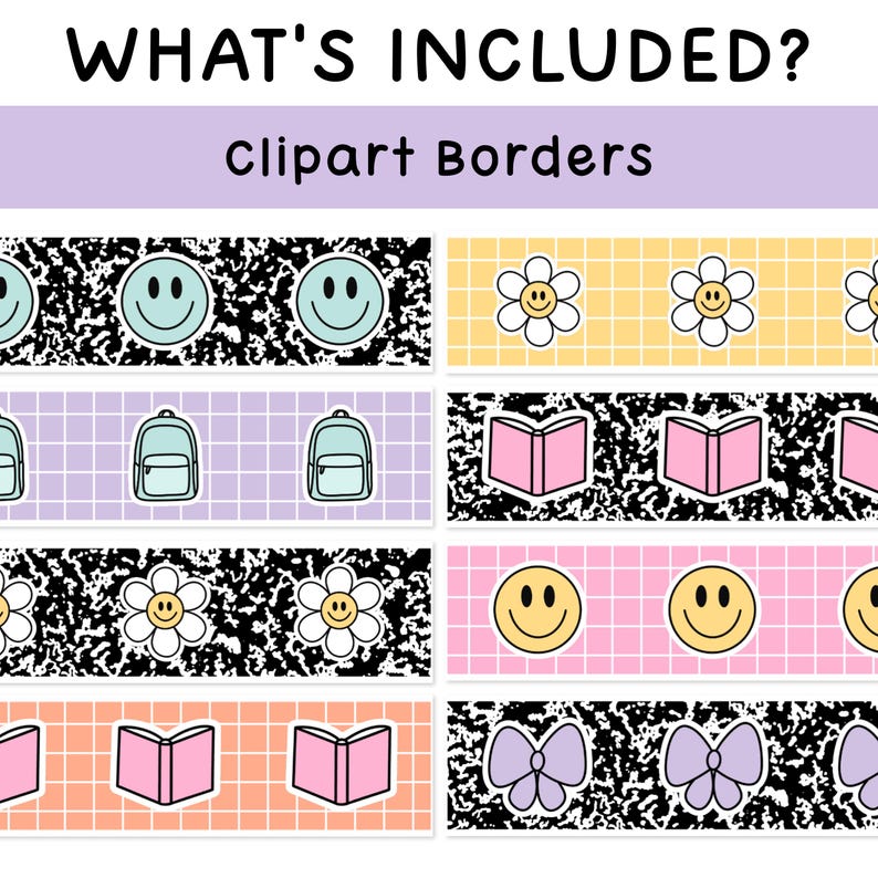 Composition Notebook Bulletin Board Borders for Pastel & Composition ...