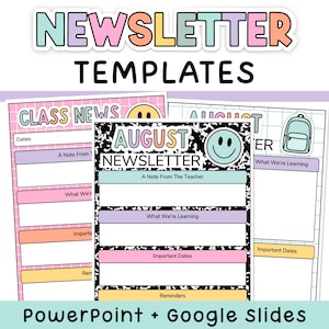 Composition Notebook Weekly and Monthly Newsletter Template - Editable ...
