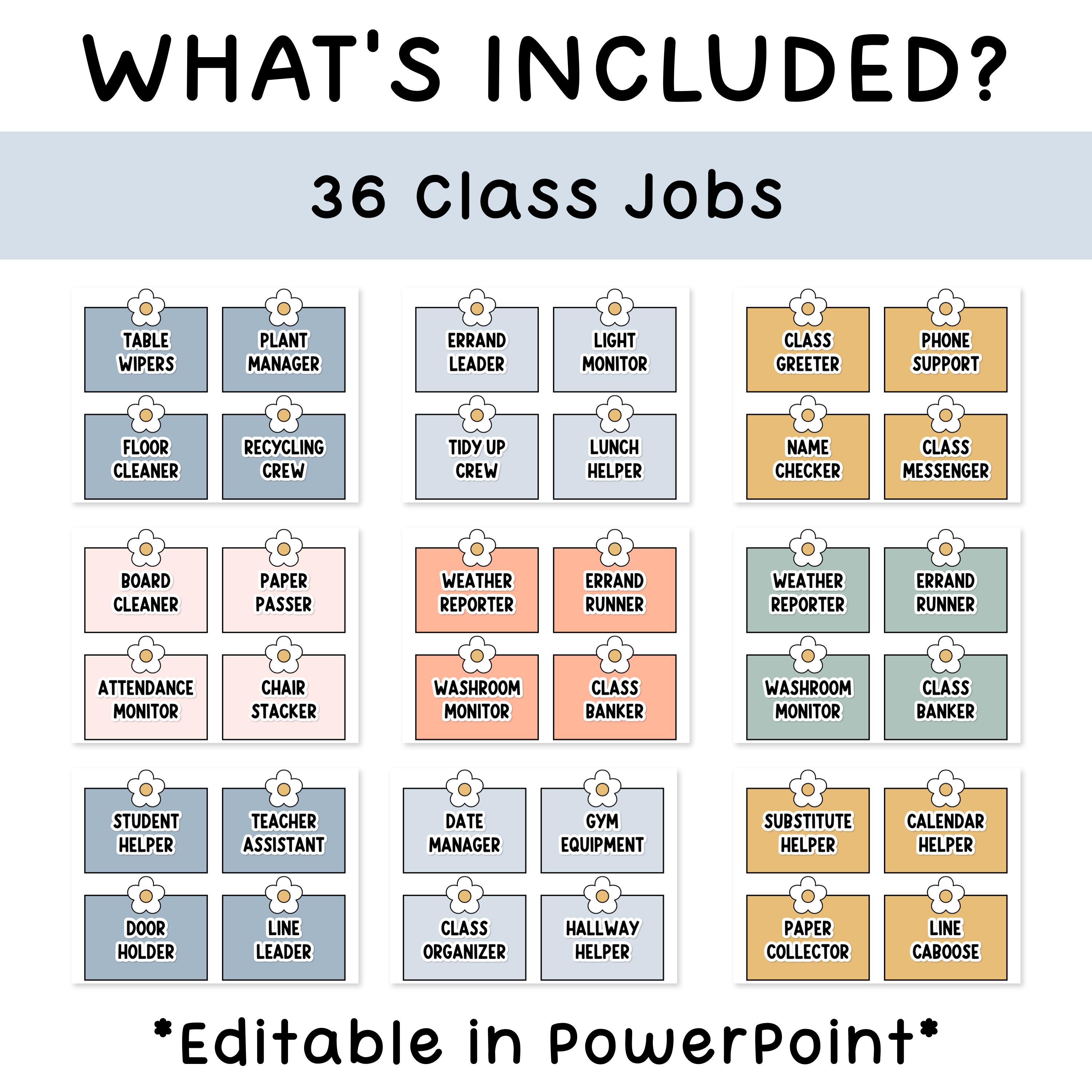 Boho Classroom Jobs Editable With Classroom Job Application - Matches ...