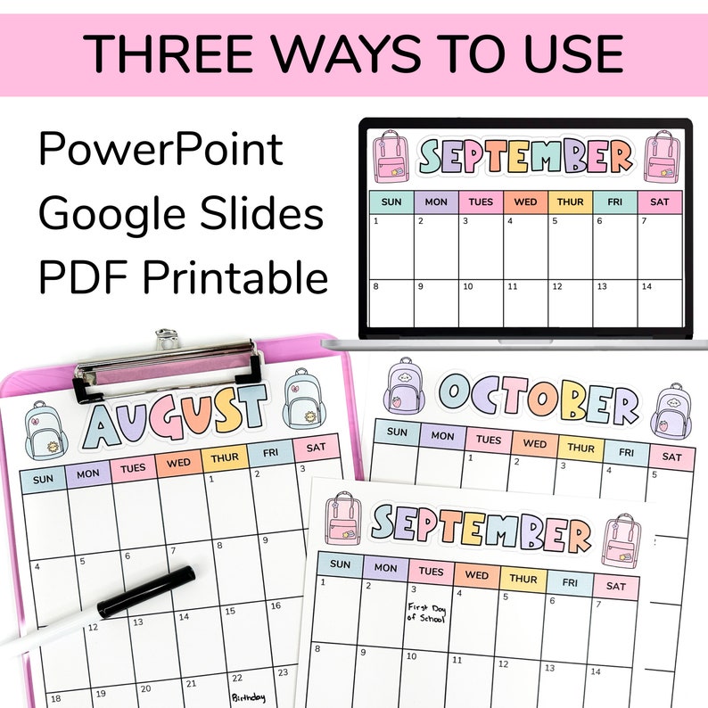 Teacher Calendar 2024-2025 for Teacher Planning | Class Calendar for ...