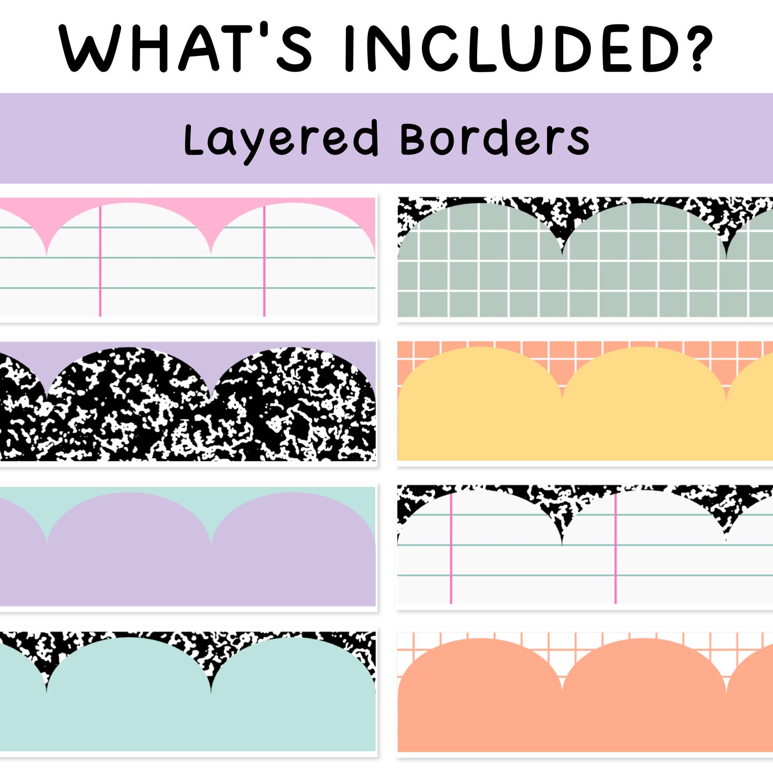Composition Notebook Bulletin Board Borders for Pastel & Composition ...
